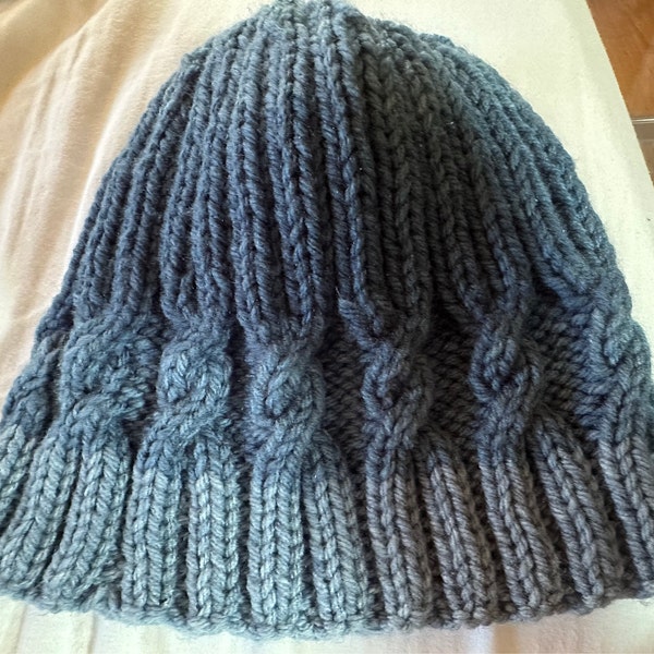 Knitting Pattern: Instant Download PDF. Beanie Hat Pattern. Cable Knit ...