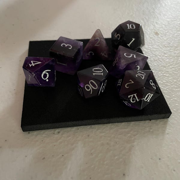 Full Dnd Dice Set Satin Finish Dice Rainbow Matt Glass Dnd Gift D20 ...