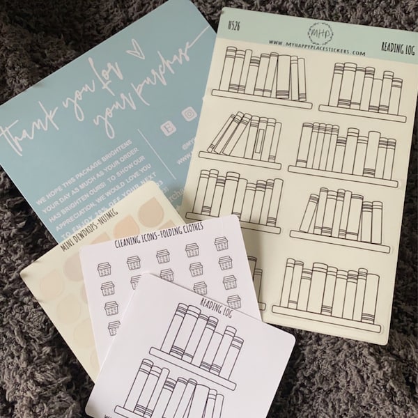 Reading Log Stickers for Bullet Journals. Stickers for Planners and ...