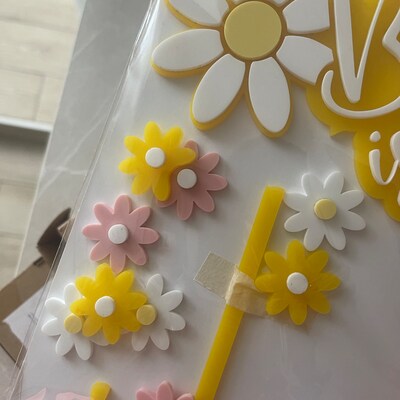 Daisy Cake Topper One 1st Birthday Boho Style Birthday Calligraphy ...