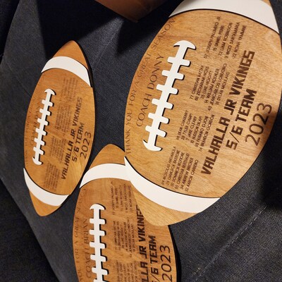 Football Coach Gift, Team Plaque, Thanks for A Great Season Wood Award ...