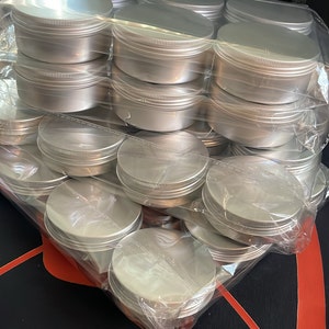 Black Aluminum Round Metal Tin Container clear Top Screw Lid - Etsy