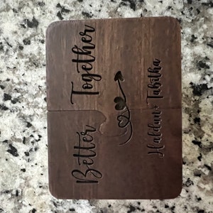 Wooden Ring Puzzle Box, Personalized Better Together Ring Box, Engraved ...