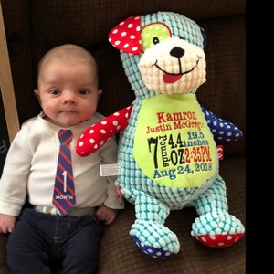 Personalized Stuffed Animal Baby Cubbies Purple Monkey Embroidered ...