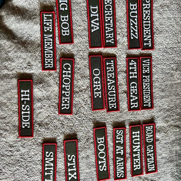 Custom Embroidered Top and Bottom Rocker Set MC Biker Patch 6"-17 ...