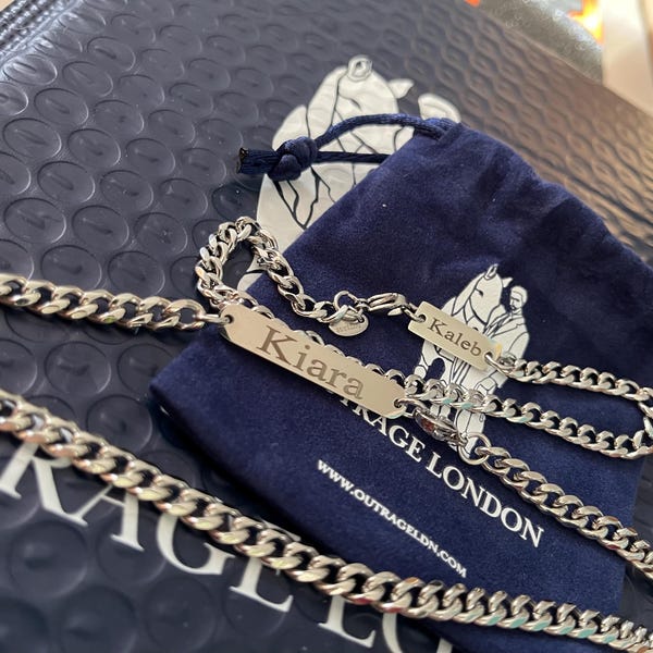 Silver Personalized Custom Name 5mm Curb Chain Necklace for Unisex, Men ...