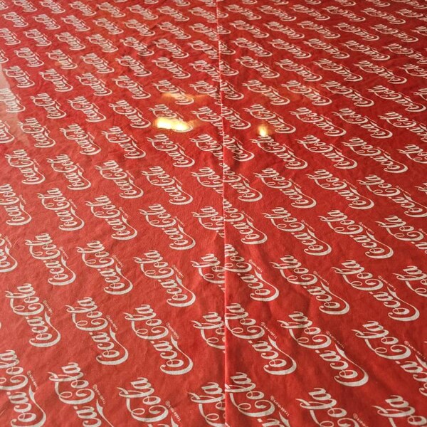 Table Cloth Made From Coca Cola Material. Red White 6 Foot Picnic Table ...