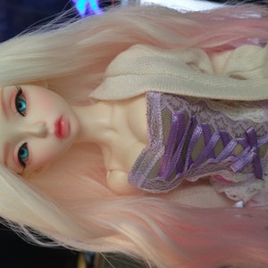 Iplehouse SID Corset SD BJD 1/3 Girl Doll Victorian Corset With Boning Black & Gray Overbust ...