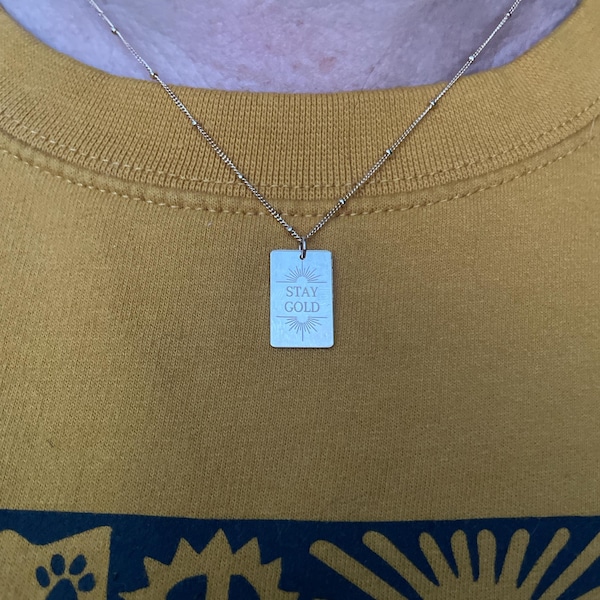 Stay Gold Necklace, Stay Gold Pendant, Stay Gold Pendant Only or With ...