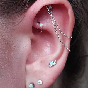 2 Style Barbell Chain Ear Piercing Chain Industrial - Etsy