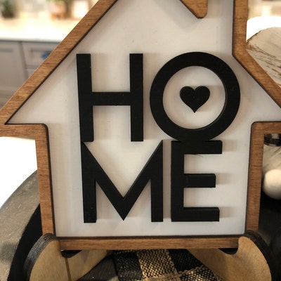 Home Collection Mini Signs Rustic Farmhouse Tier Tray Decor 3D Laser ...