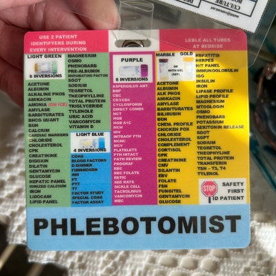 Phlebotomist Badge, Blood Tubes, Specimens - Etsy