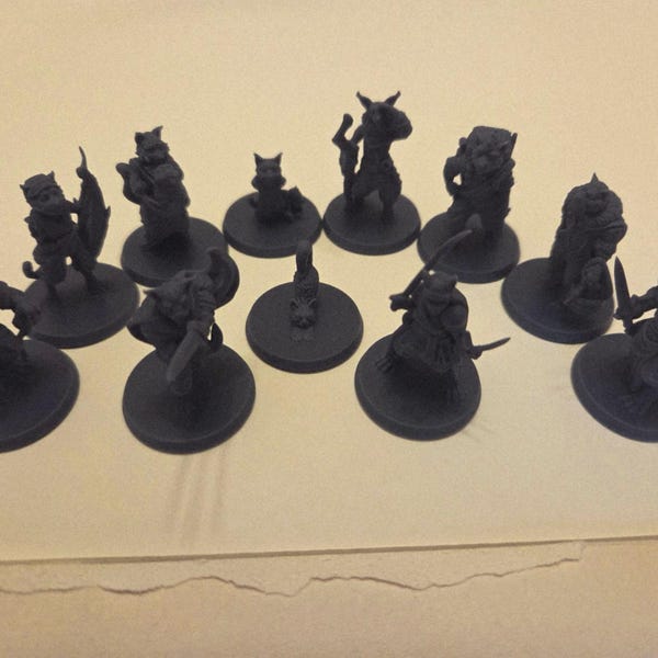 D&D Pathfinder Tabaxi Catfolk Collection | 28mm 32mm Fantasy TTRPG PC ...