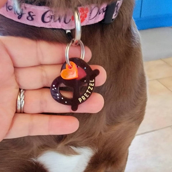 Pretzel Personalized Pet Tag, Food Pet ID Tag, Cat and Dog ID Tag ...