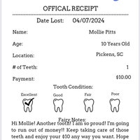 Editable Tooth Fairy Receipt Printable Certificate First Tooth Lost ...