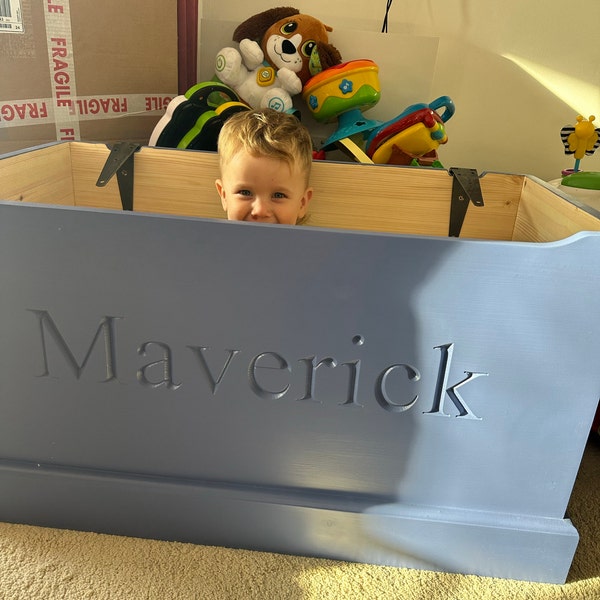 Handmade, Personalised Solid Wood Toy Box With Soft Closing Lid - Etsy UK