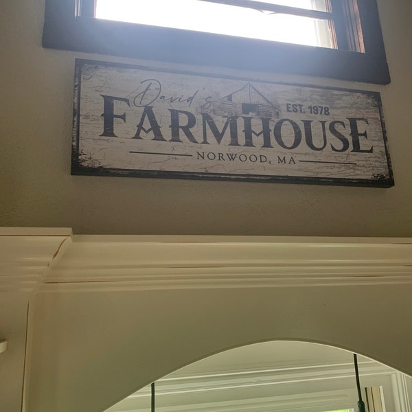 Rustic Farmhouse Sign, Huge Farm Sign, Custom Family Name Farmhouse ...