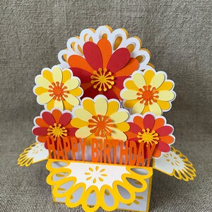 Sunshine Bouquet Card in A Box 3D SVG - Etsy