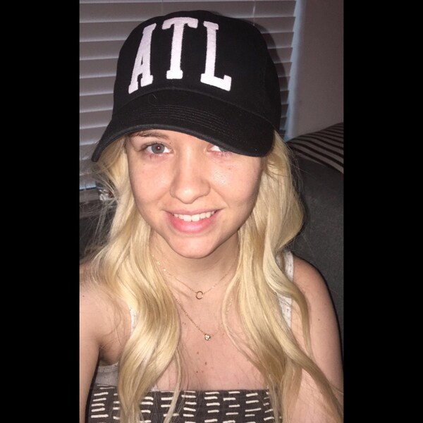 Navy With White ATL Letters and Red Bill Handmade ATL Atlanta Baseball ...