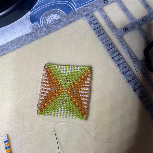 Earring Pattern for Beading, Brick Stitch Pattern for Beaded Fringe Earrings, Instant Download ...