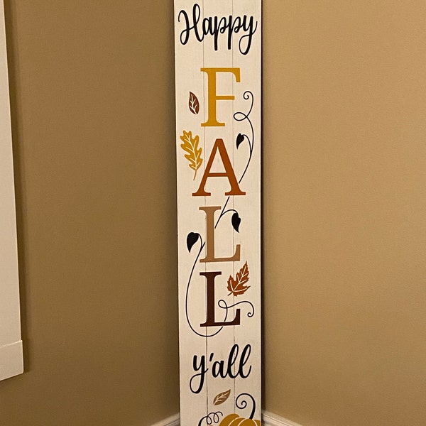 Happy Fall Y'all Vertical Sign SVG Cut File. for Personal and ...