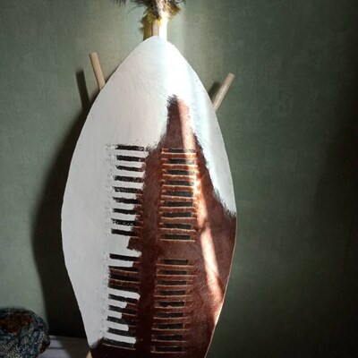 3 in 1 White and Gold Zulu Hati Large Zulu Hat african Hat Isicholo ...