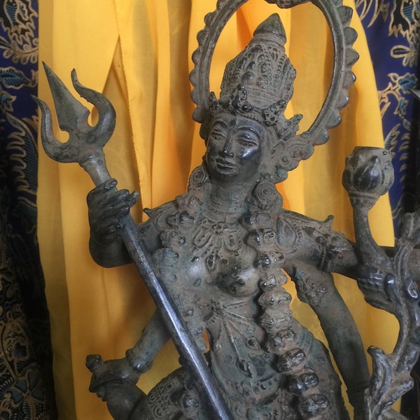 Bronze Mahakali Statue, Hindu Goddess Idol, Durga Parvati Form ...