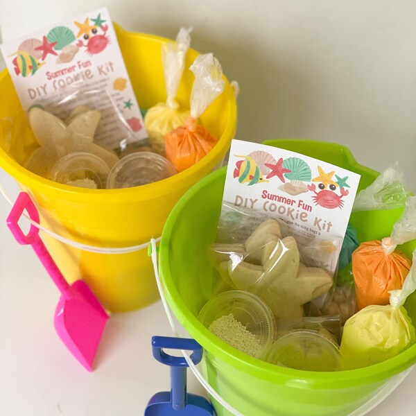 Printable Summer Fun Cookie Kit Instructions Card 4"x5" Cookie ...
