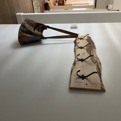 Coat Rack, Live Edge, Spalted Curly Maple, Towel Rack - Etsy