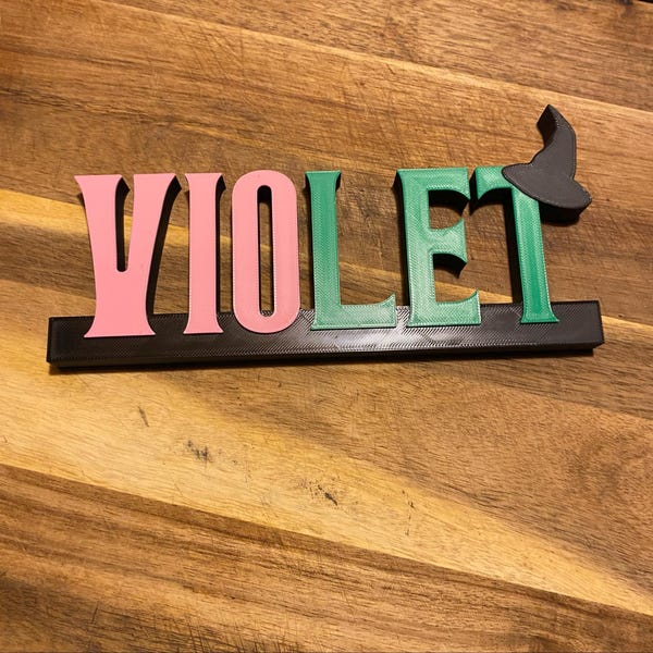 3D Printed Wicked Style Custom Name Plate - Etsy