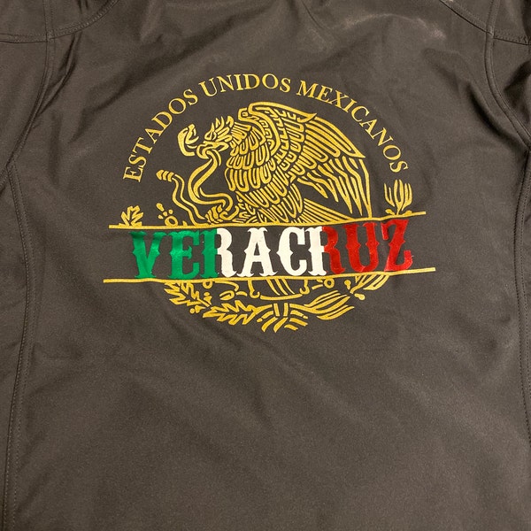 Mexican State Jacket, Soft Shell Jacket, Chamarra Con Escudo Mexicano ...