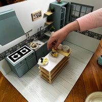 Custom Miniature Cooking Kitchen Set With Real Working Stove , Sink ...