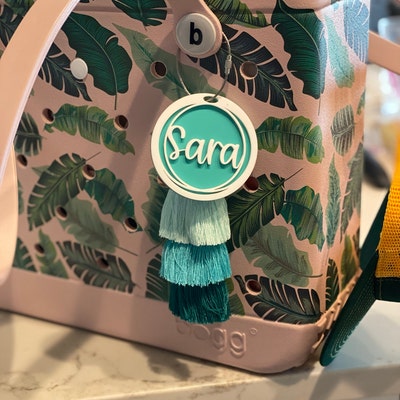 Bogg Bag Name Keychain Personalized Bag Charm Beach Tote - Etsy