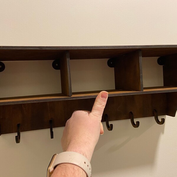 Wall Shelf With Cubbies and Key Holders (18.5" X 7" X 5.5") - SVG Laser ...