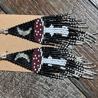 Wolf Seed Bead Earring Pattern Brick Stitch Earring Pattern - Etsy