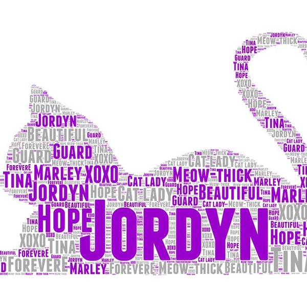 Personalised Cat Lover Gift Word Art Wall Room Decor Prints - Crazy Cat ...