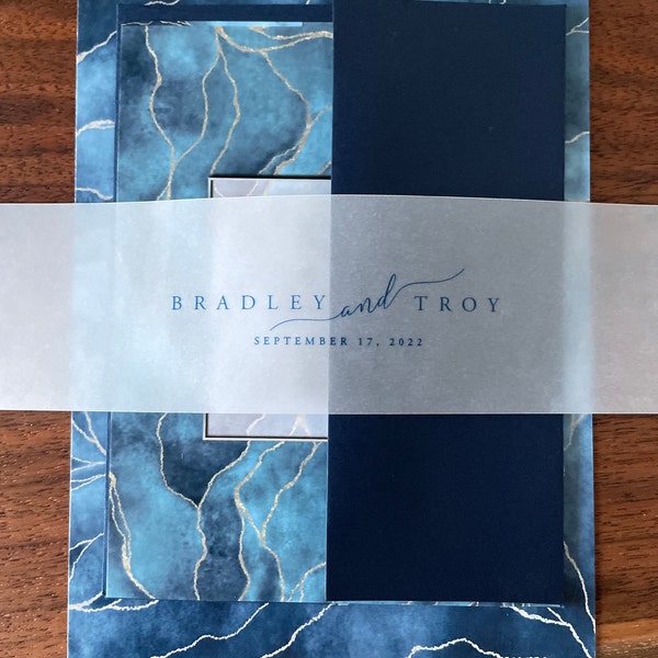 Personalized Vellum Belly Band for Wedding Invitations - Printed Belly ...