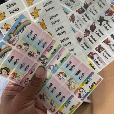 Pikachu Personalise Sticker Name Label Waterproof - Etsy