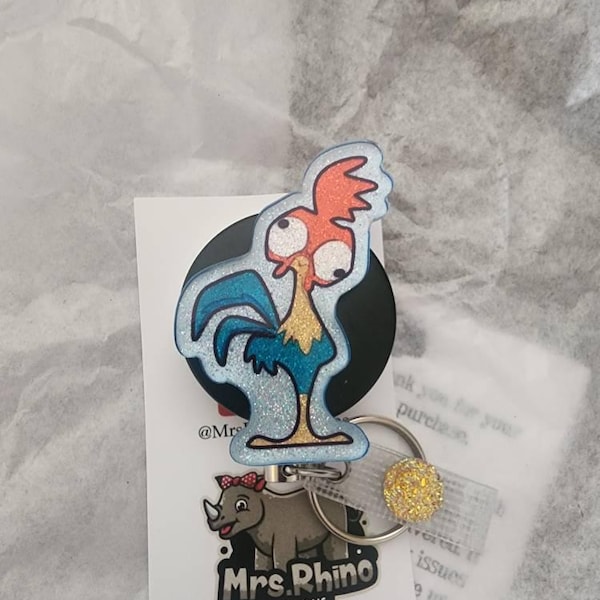 Hei Hei Moana Retractable ID Badge Reel Nurse Teacher Office Badge Reel ...