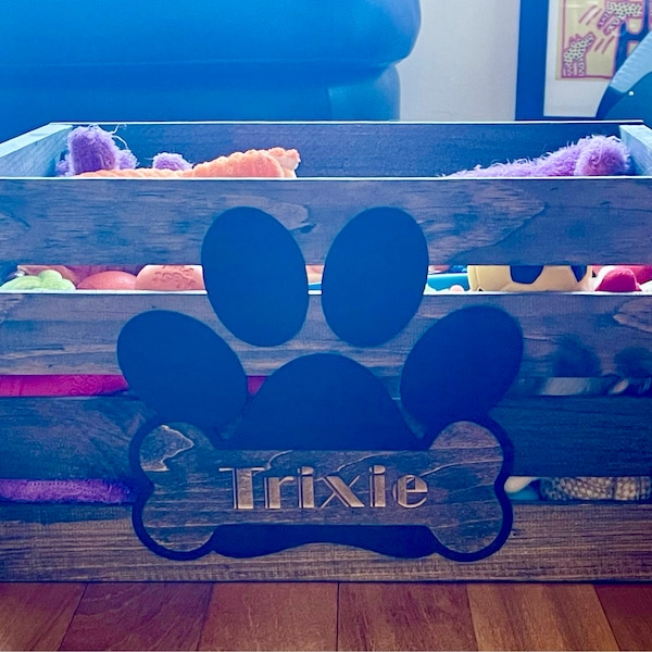 Large Personalized Dog Toy Basket Gift for Dog Lover Personalized Dog ...