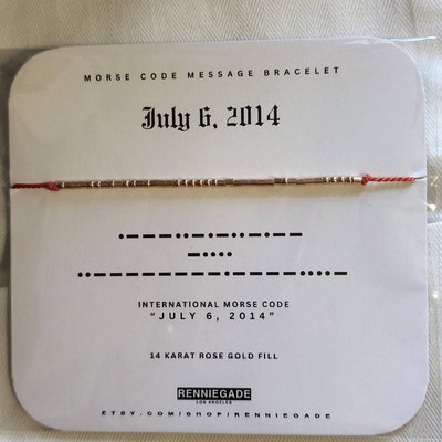 Morse Code Bracelet With Customizable Secret Message 14K Gold, Sterling ...