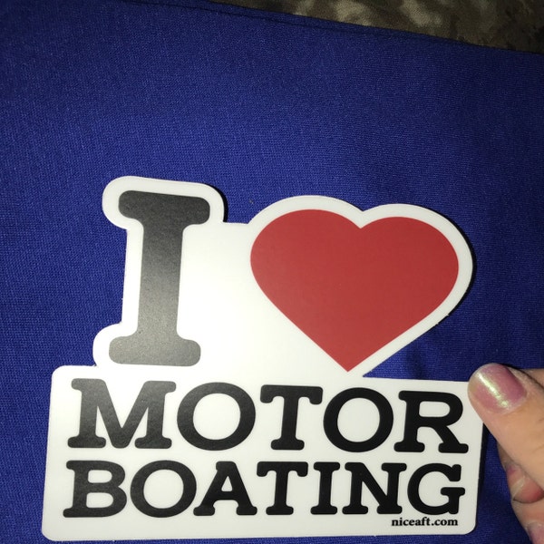 Funny Boat Stickers, I Love Motor Boating Sticker, Cooler Decals, Lake ...