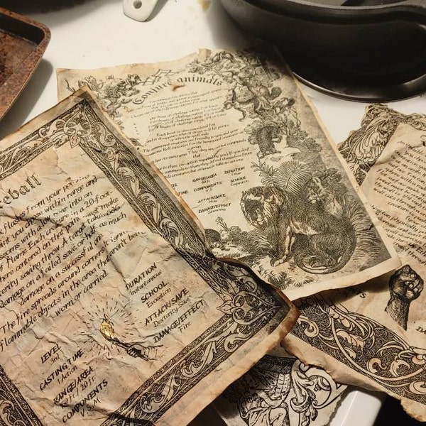 Parchment Spell Scroll Props for Dice and Dragons Set 2 - Etsy