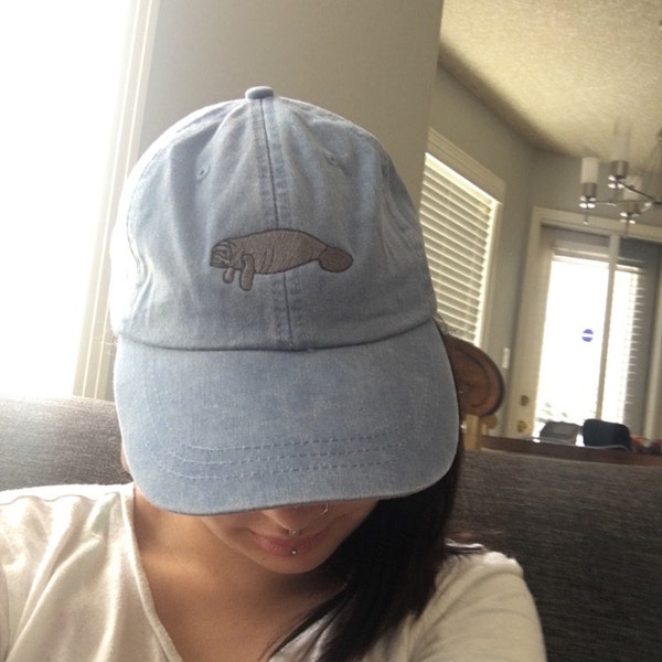 MANATEE HAT - Embroidered Sea Cow Men Women Marine Wildlife Cap - Price ...