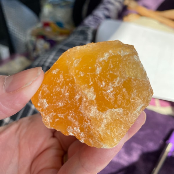 One Natural Orange Calcite Chunk, Mexican Rough Orange Calcite, Raw ...