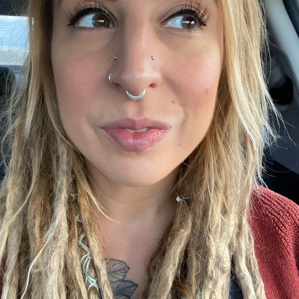 Triple Stack Septum Ring in Sterling Silver ~ Three Layered Nose Ring ...