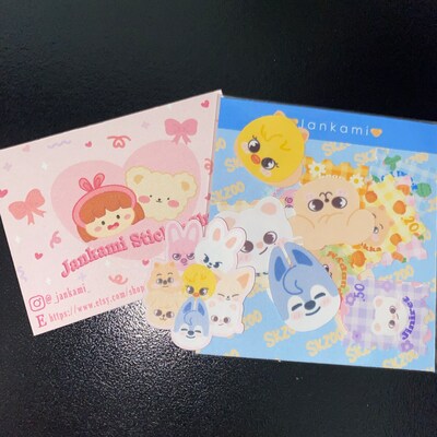Stray Kids SZKOO Sticker Flakes 16 Flakes & SKZOO Heart Sticker Sheet k ...