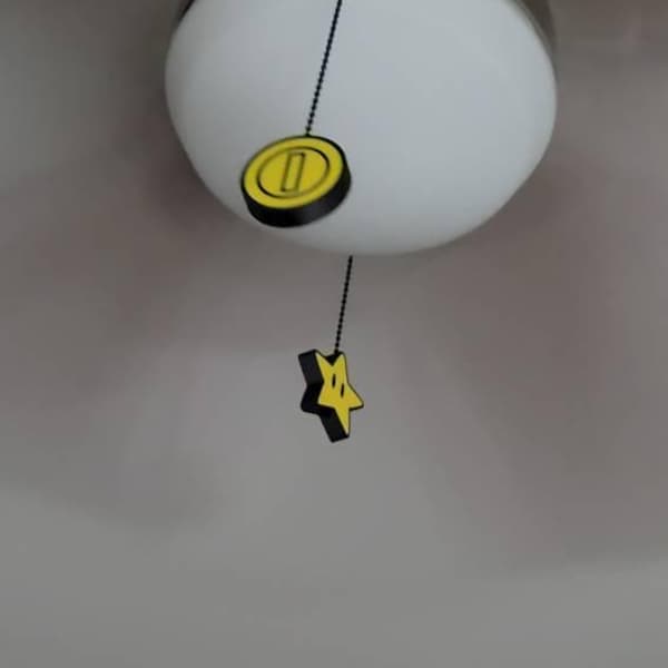 Mario Ceiling Fan Pull | Mario Bedroom | Super Home Decor | Super Star ...