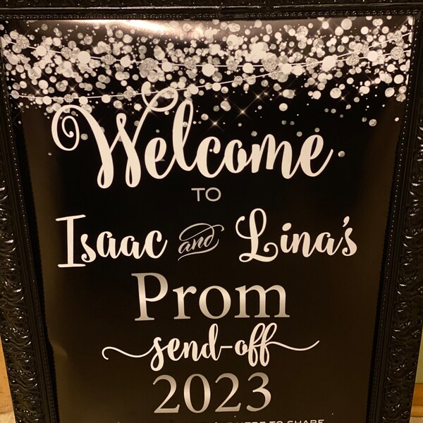 Prom Send-off Party Personalized Welcome Sign Printable | Silver ...