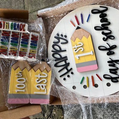 Interchangeable First Day of School Sign, 100th Day of School School ...